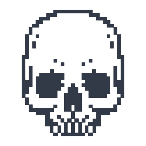 Pixel art glitch skull with crossbones - isolated Vector Image Pixel art glitch skull with crossbones - isolated Vector Image
