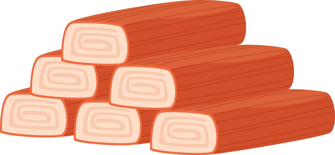 Cartoon salmon fillets and slices Royalty Free Vector Image
