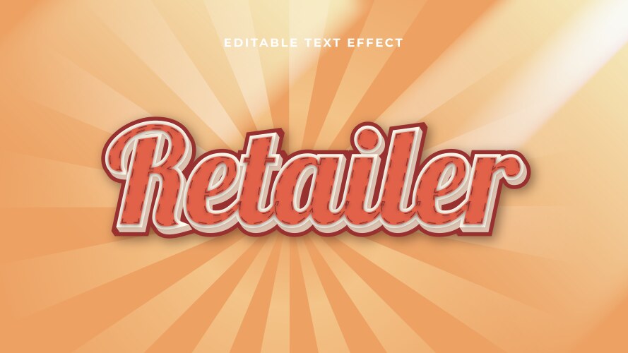 Orange yellow and white cashier 3d editable text Vector Image