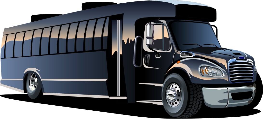 Cute boy traveling by bus in cartoon style Vector Image