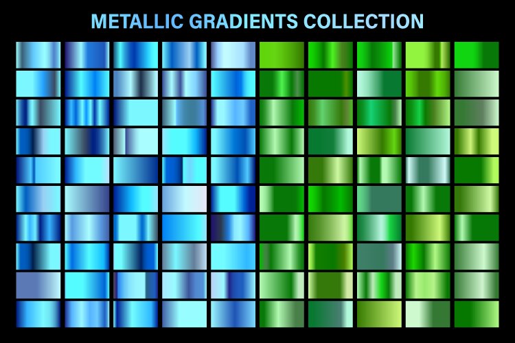 Realistic metal chrome gradient big texture pack Vector Image