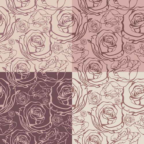 Red roses seamless watercolor pattern Royalty Free Vector