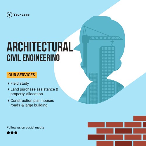 Architectural civil engineering banner design Vector Image