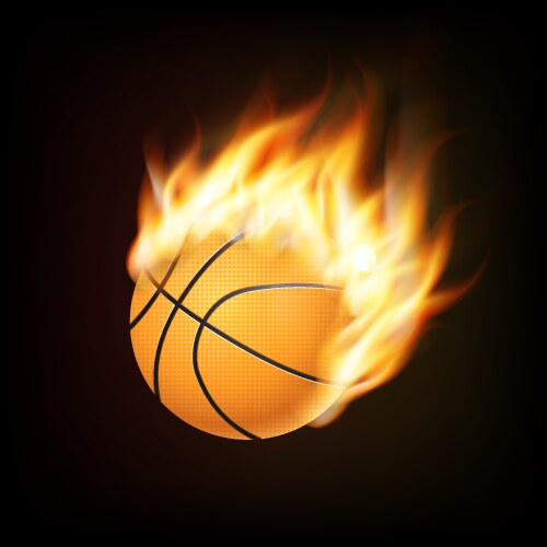 Burning basketball Royalty Free Vector Image - VectorStock