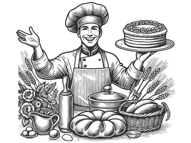 Baker Drawing Vector Images (over 6,800)