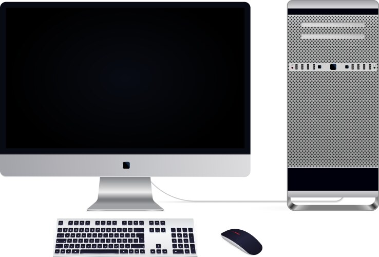 Happy cartoon desktop computer Royalty Free Vector Image