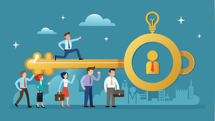 Unlocking employee potential Royalty Free Vector Image Unlocking employee potential Royalty Free Vector Image