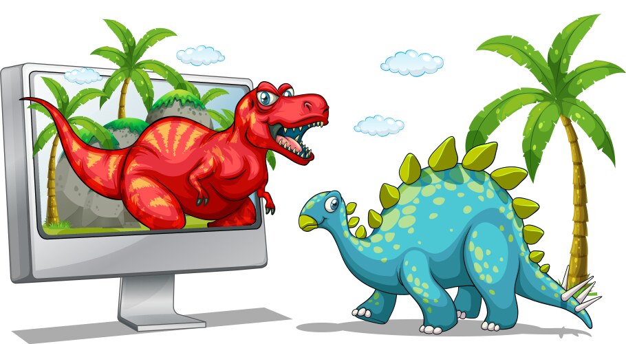 Dinosaur triceraptor cartoon Royalty Free Vector Image