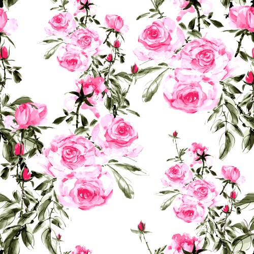 Elegant seamless rose pattern Royalty Free Vector Image