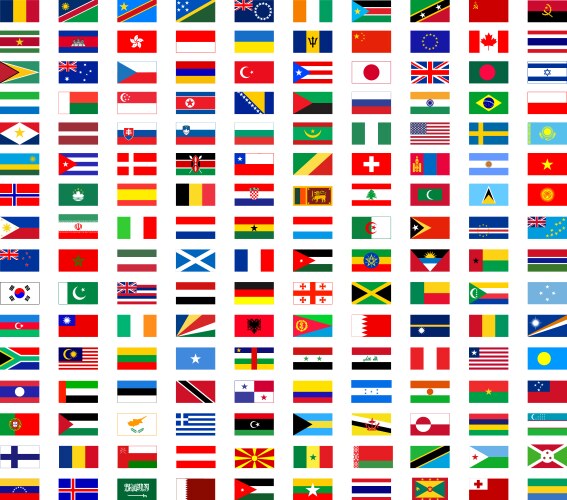 Different countries flags set Royalty Free Vector Image