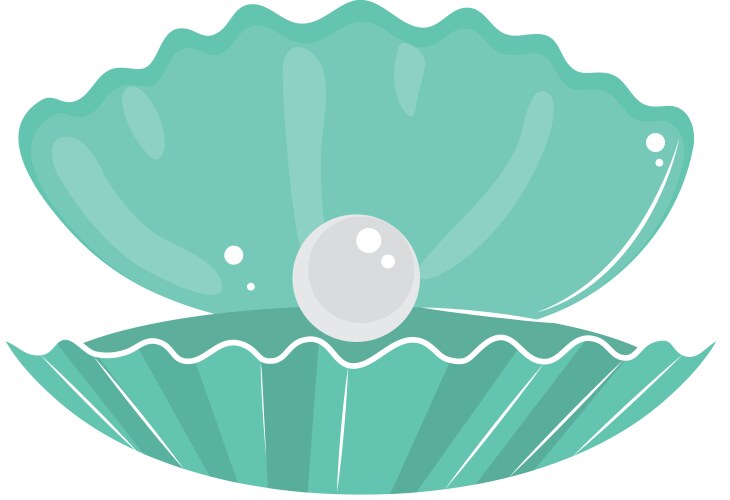 Realistic beautiful natural open sea pearl shell Vector Image