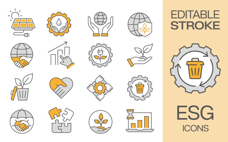 Esg icons such as environment social governance Vector Image