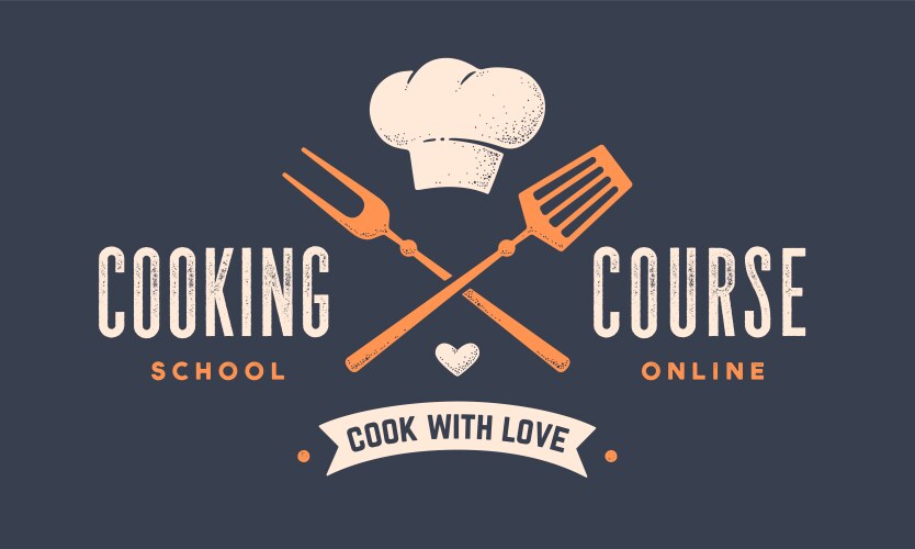 Chef cook food gold logo Royalty Free Vector Image