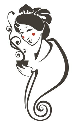 Beautiful japanese geisha artwork isolated Vector Image