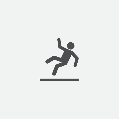 Slipped man black icon wet floor warning Vector Image