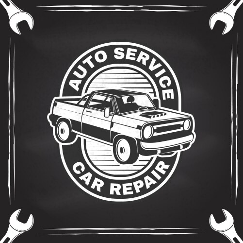 Set of auto service logo emblems badges Royalty Free Vector