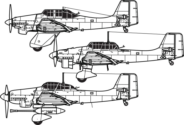 Junkers Stuka Ju 87B Royalty Free Vector Image