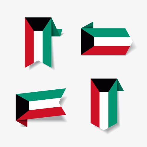 Papercut flag of kuwait Royalty Free Vector Image