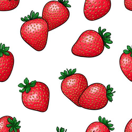 Strawberry seamless pattern Royalty Free Vector Image