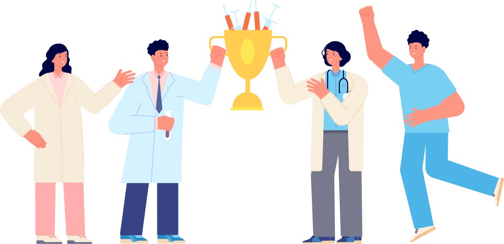 Doctors and nurses fight against covid-19 Vector Image
