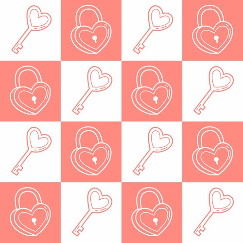 Pink Checkered Heart Pattern – Royalty-Free Vector | VectorStock