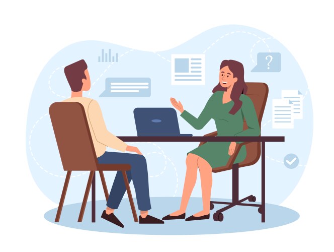 Contender work employees and job interview Vector Image