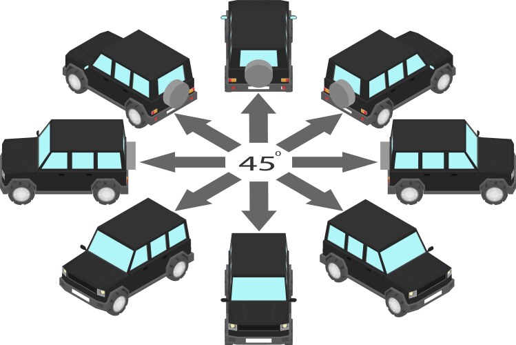 Isometric Car Sprite Vector Images (97)