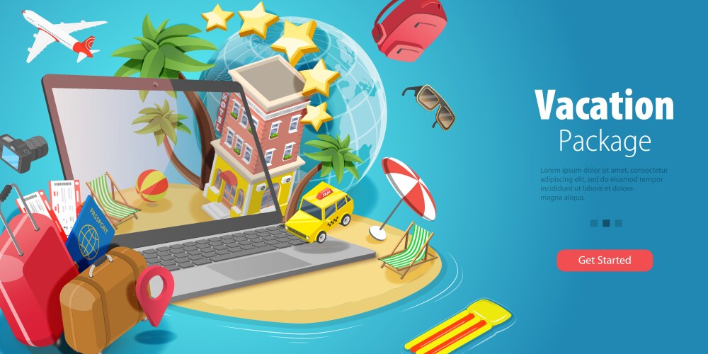 Vacation background realistic Royalty Free Vector Image