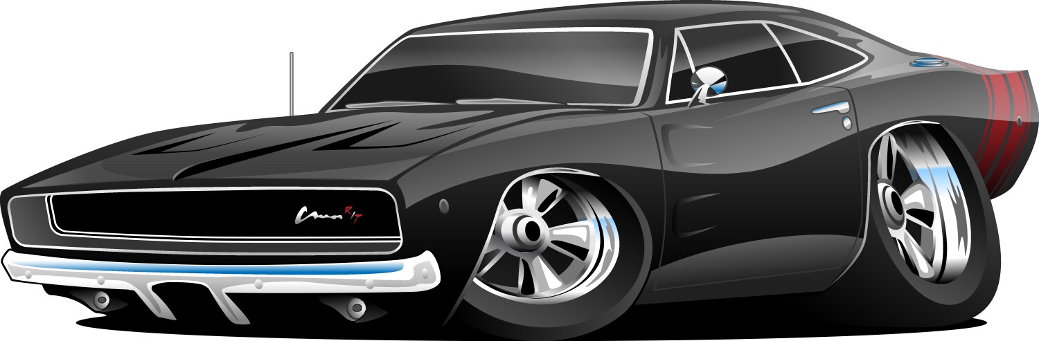 Car Cartoon Classic Muscle Vector Images (over 1,600)