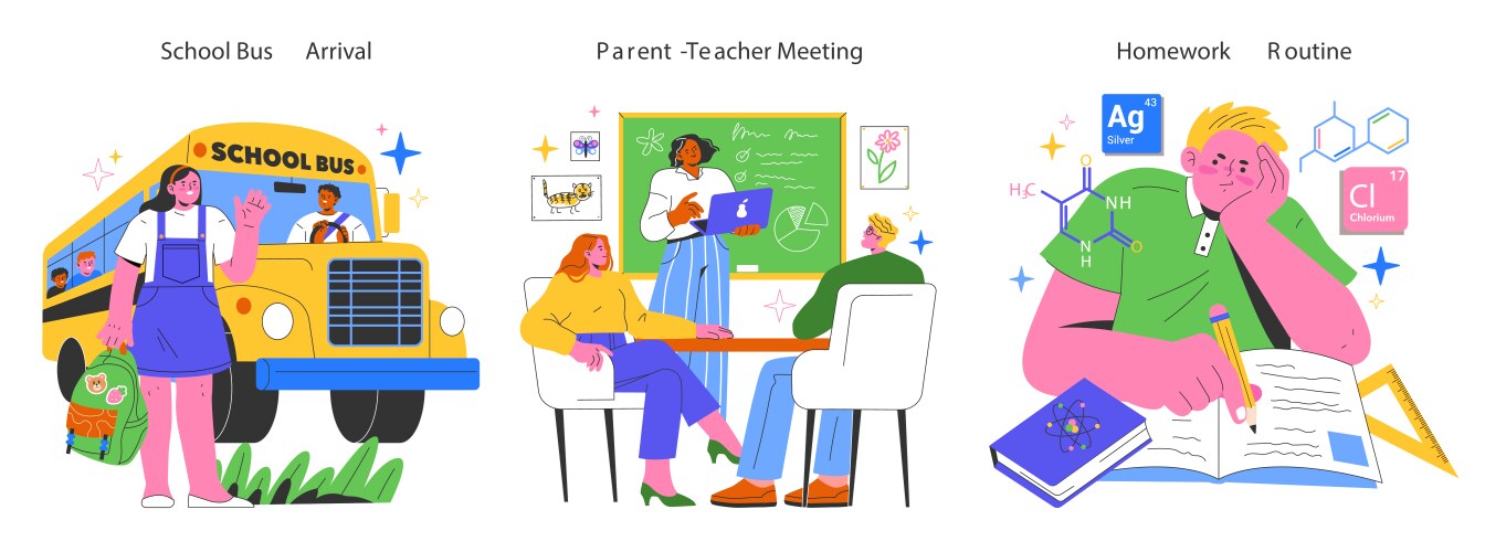 Parent teacher meeting Vector Images & Graphics for Commercial Use ...