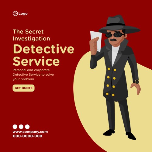 Banner design detective service Royalty Free Vector Image