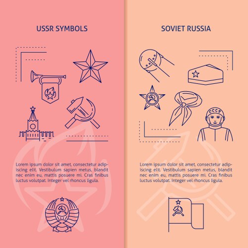 Banner template with ussr symbols Royalty Free Vector Image