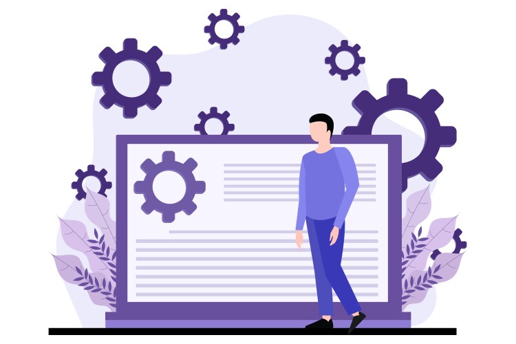 Business flat design Royalty Free Vector Image