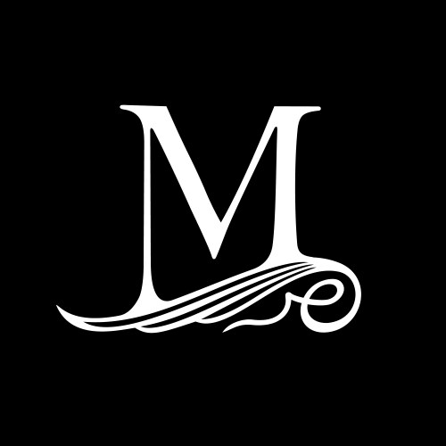 Capital letter m monogram logo emblem Royalty Free Vector