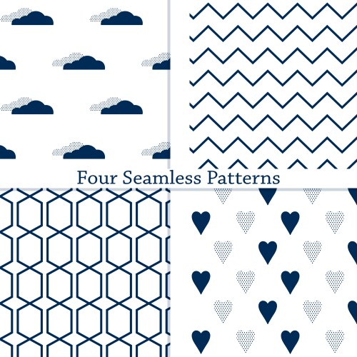 Seamless geometric op art patterns Royalty Free Vector Image