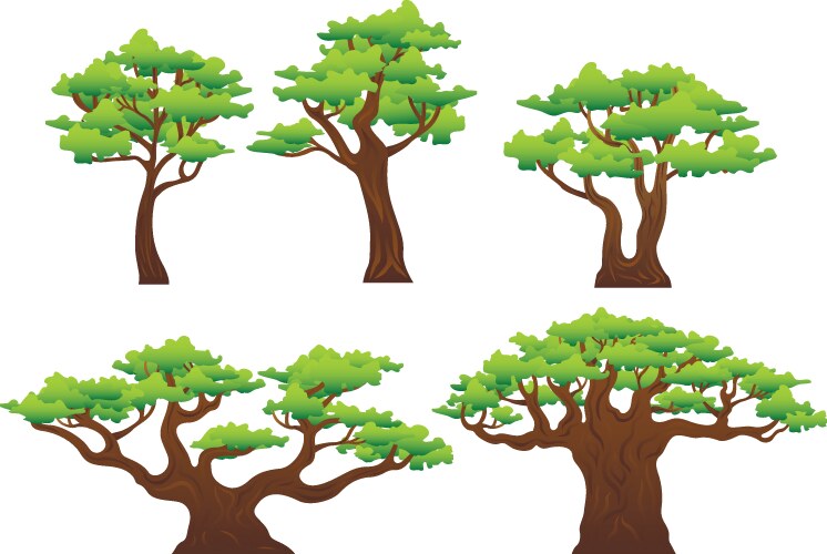 Oak trees Royalty Free Vector Image - VectorStock