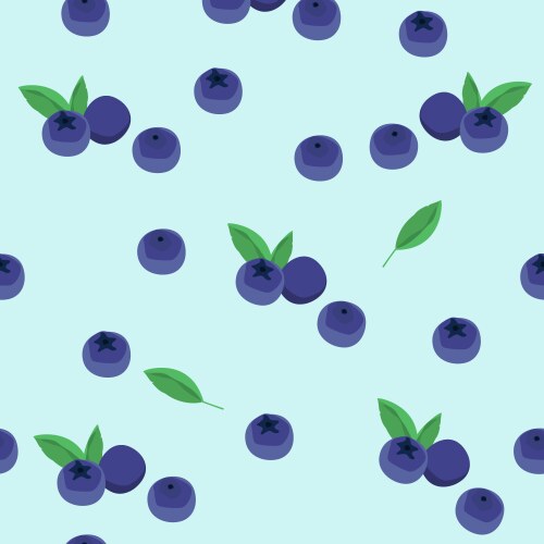 Blueberry seamless pattern Royalty Free Vector Image