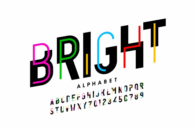 Colorful font Royalty Free Vector Image - VectorStock