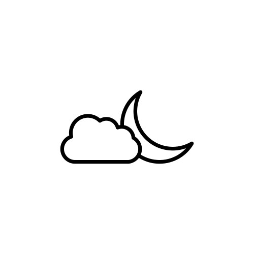 Cloud moon icon set night time symbol nighttime Vector Image