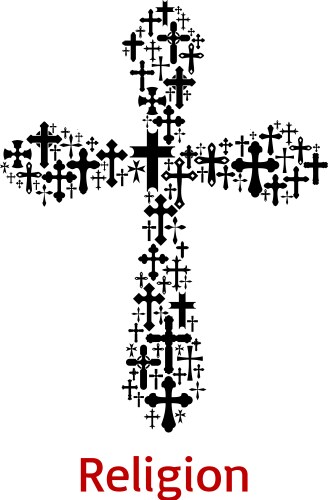 Cross mark symbol christian faith a single Vector Image