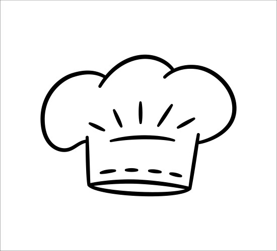 Uniform caps kitchen staff doodle outline Vector Image