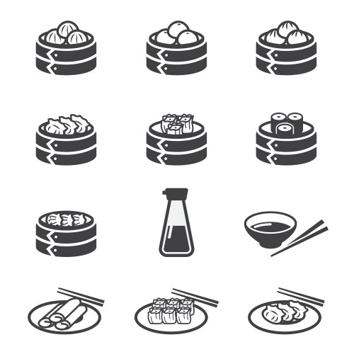 Cute happy smiling dim sum logo Royalty Free Vector Image Cute happy smiling dim sum logo Royalty Free Vector Image