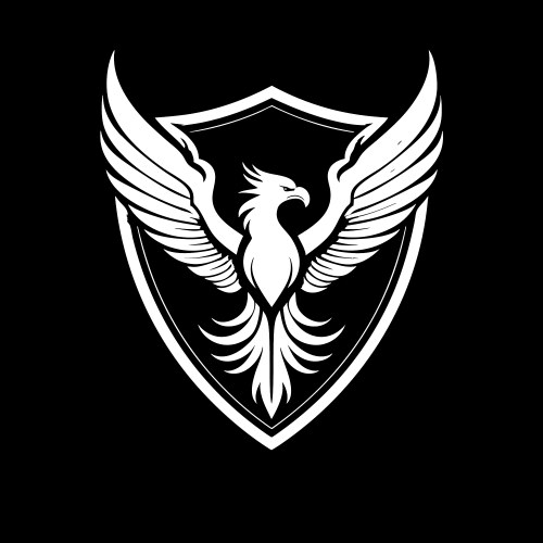 Phoenix in shield (55603909) – Royalty-Free Vector | VectorStock