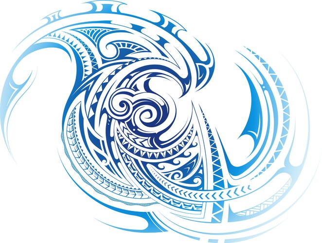 Maori Designs Wave Wave Tribal Tattoo Pattern Tropical Maritime Beach'