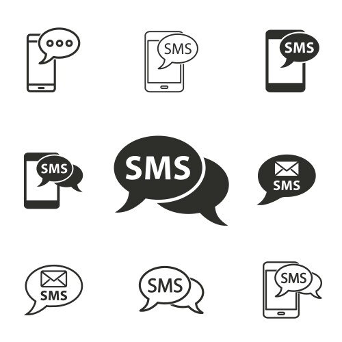 Sms speech bubble icon information symbol Vector Image