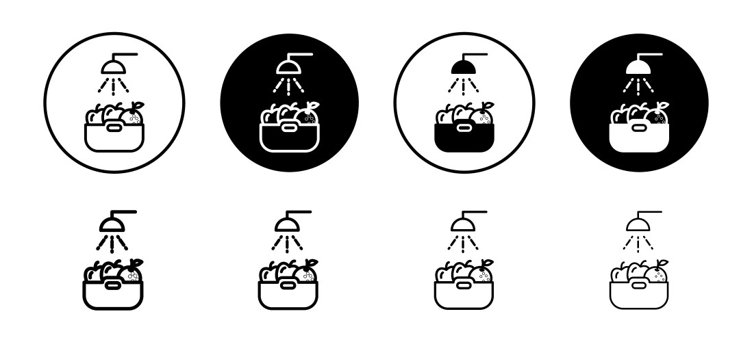 Fruits washing icon linear logo mark in black Vector Image