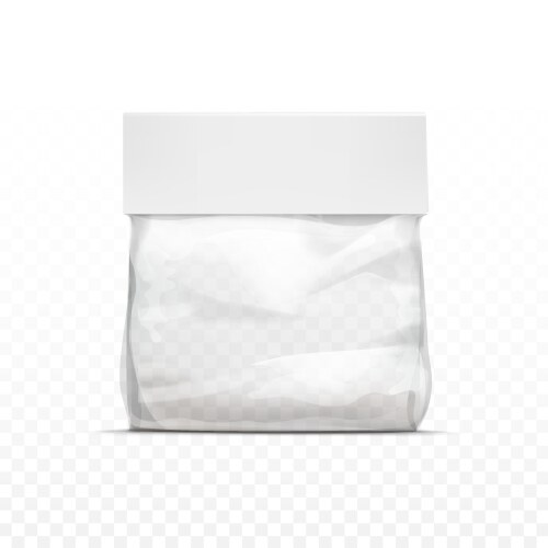 Zip lock plastic bag realistic transparent mockup Vector Image