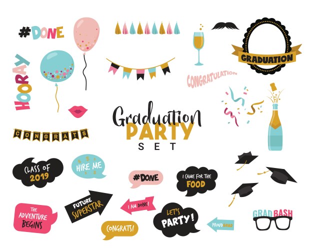 Photo booth accessories Royalty Free Vector Image