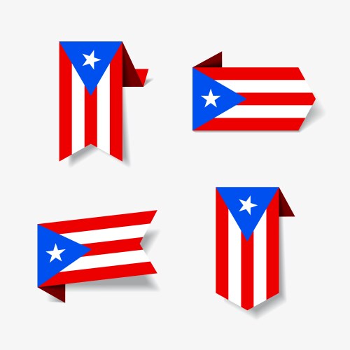 Puerto rican flag stickers and labels Royalty Free Vector