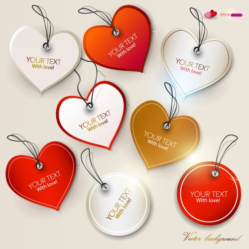 Valentines day hearts stickers Royalty Free Vector Image